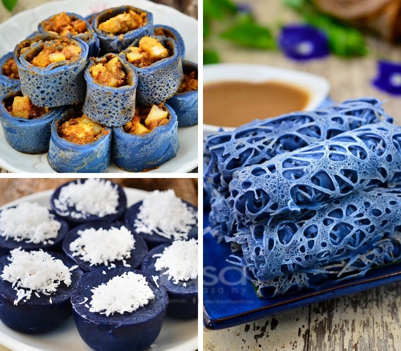 Wauuu...Bunga Telang Jadikan Kuih Nampak Sedap & Cantik.