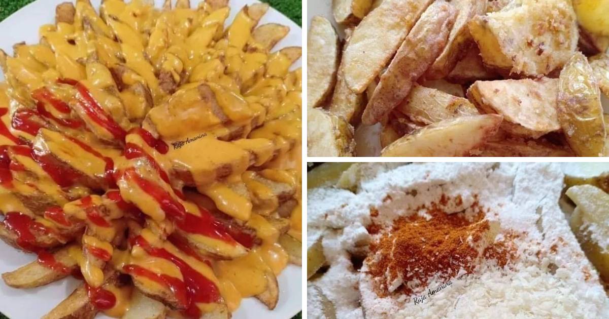 Resipi Cheesy Potato Wedges Homemade. Sedap Menjilat Jari!
